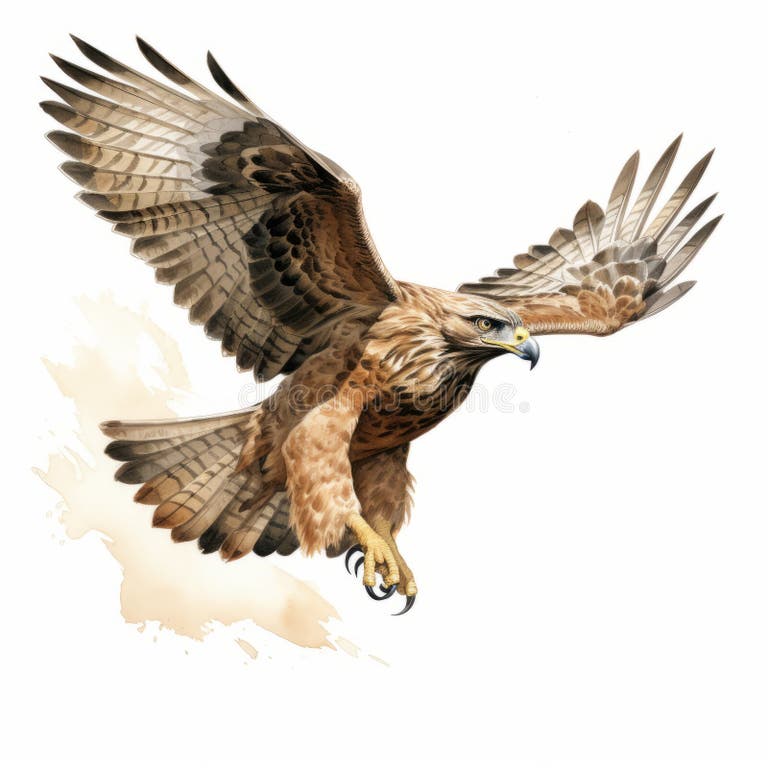Comic Book Style Hawk in Flight Image by Travis Charest Stock ...