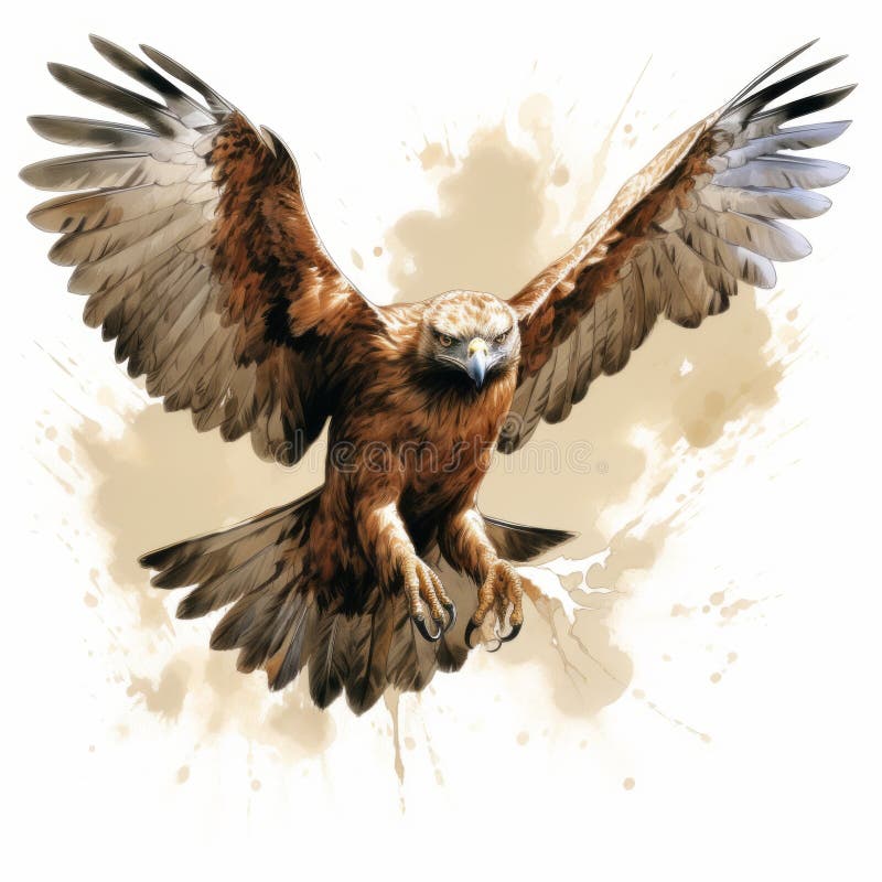 Comic Book Style Hawk in Flight Image by Travis Charest Stock ...