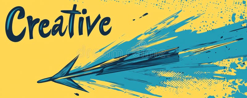 Comic Book Style Illustration of the Word Creative with a Dynamic ...