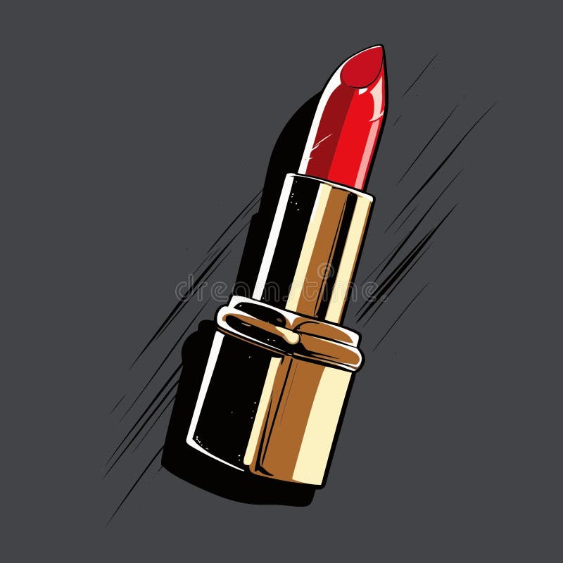 Comic Book Style Lipstick Vector Art Illustration Stock Illustrations ...