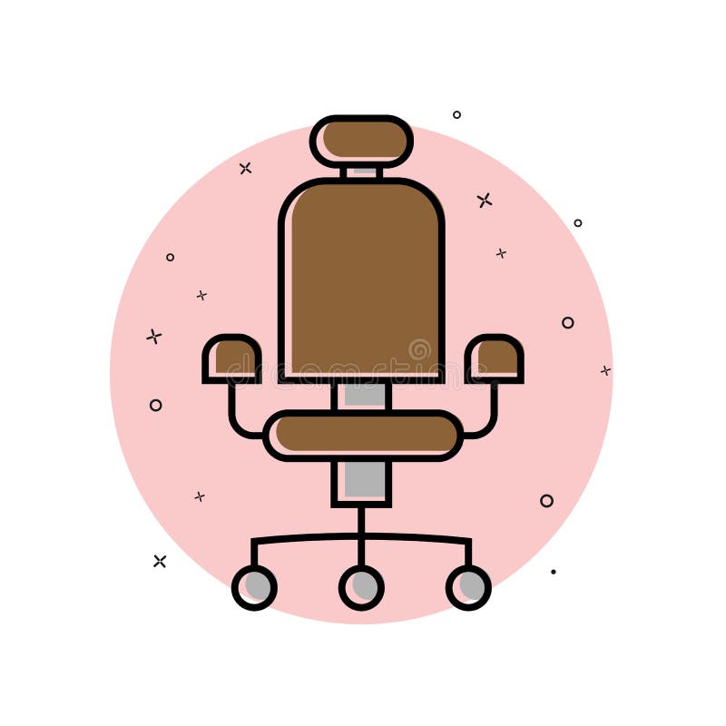 Comic Book Style Office Chair Icon. Splash Effect, Flat Design Stock ...