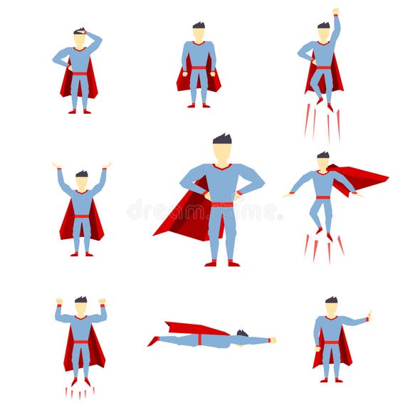 Comic Book Style Page Cartoon Pose Collection Stock Vector ...