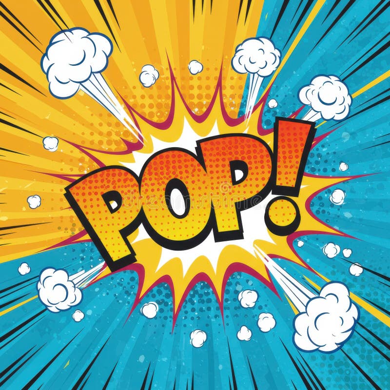 Comic Book Style Pop Art Explosion with Word Pop Stock Illustration ...
