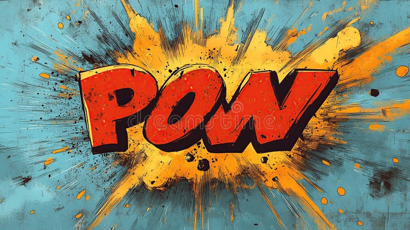 Comic Book Style "POW" Explosion Graphic with Vibrant Colors and ...