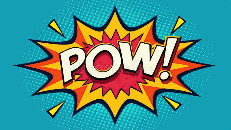 Comic Book Style Pow Explosion with Vibrant Colors Stock Illustration ...