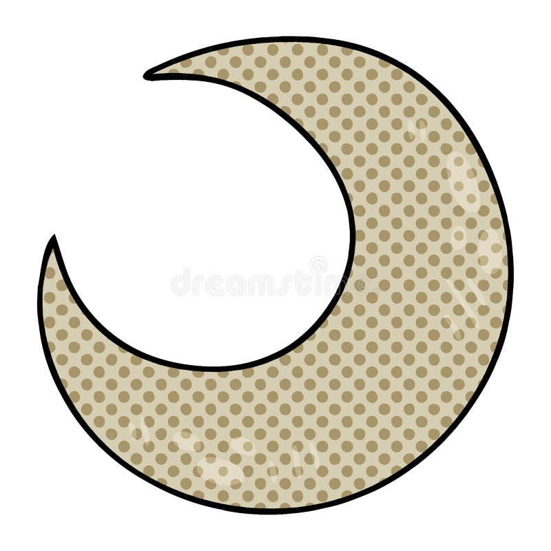 Comic Book Style Quirky Cartoon Crescent Moon Stock Vector ...