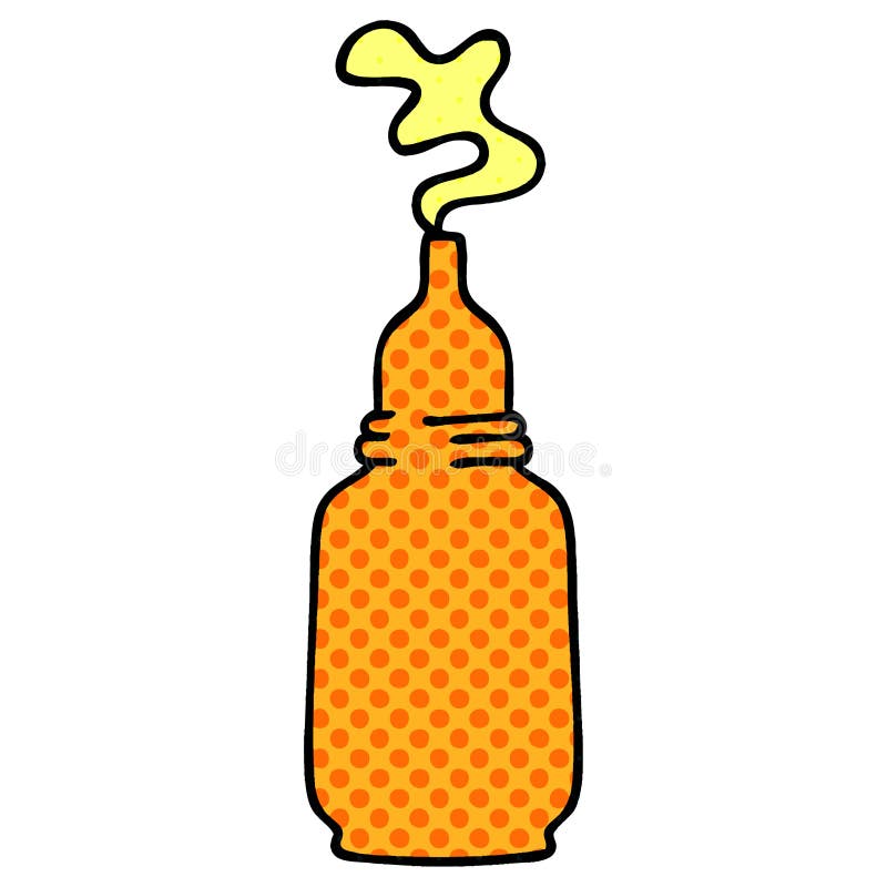 Cartoon Mustard Bottle Isolated on White Background Stock Illustration ...