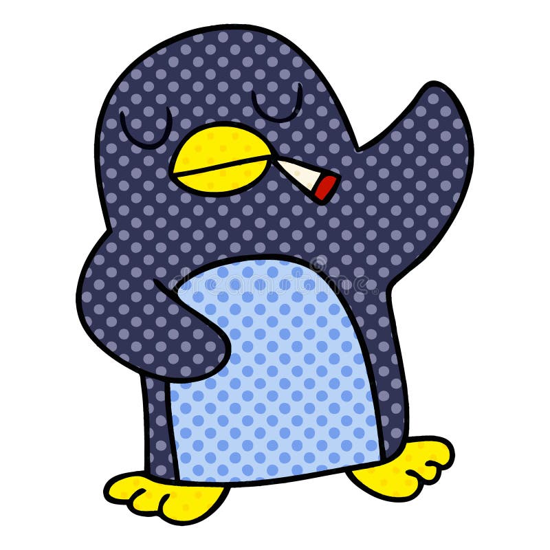 Comic Book Style Quirky Cartoon Penguin Stock Vector - Illustration of ...