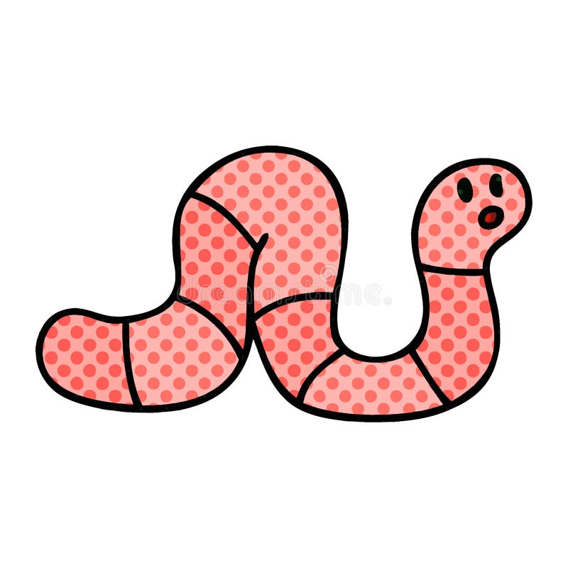 Comic Book Style Quirky Cartoon Worm Stock Vector - Illustration of ...