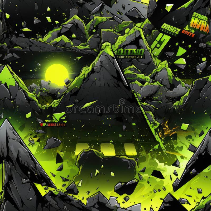 Comic Book Style with Rocks, Monsters, and Vibrant Colors (tiled) Stock ...