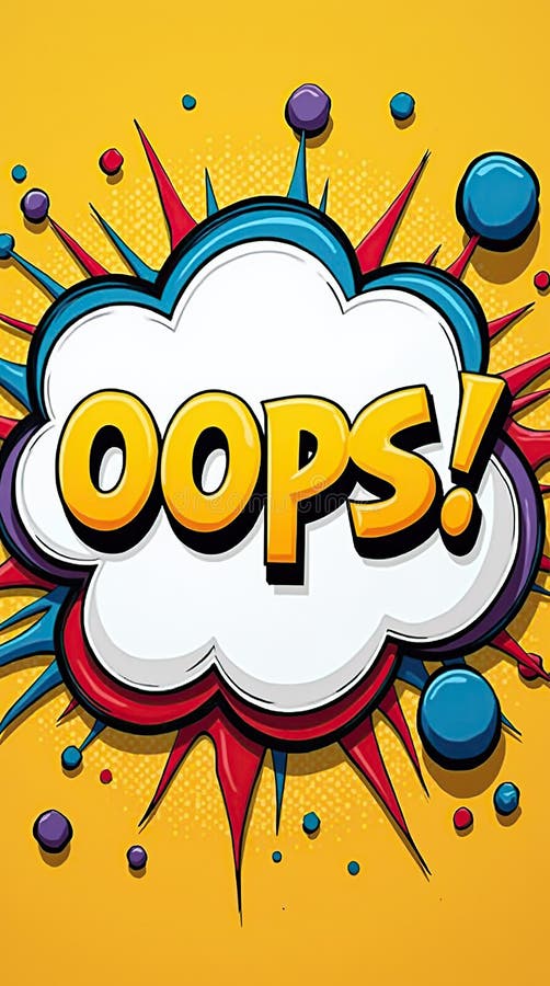 Comic Book-Style Speech Bubble Art with Bold Yellow Oops Text Stock ...