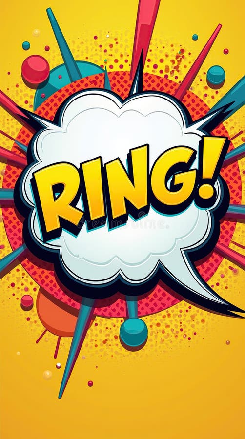 Comic Book Style Speech Bubble with Bold Yellow Letters Stock ...