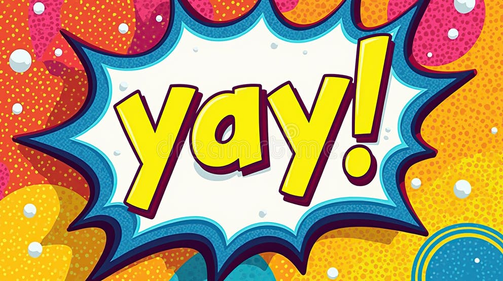 Comic Book Style Speech Bubble with Bold Yellow Yay Stock Illustration ...