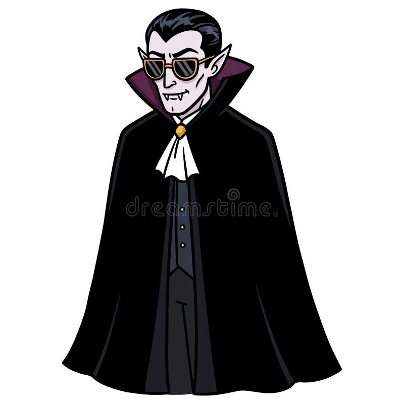 Comic Book Style Vampire with Sunglasses Vector, Cool Vampire Character ...
