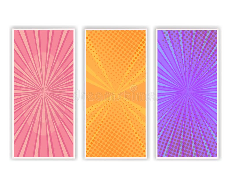 Comic Book Template with Rays Radial Dotted Stock Illustration ...