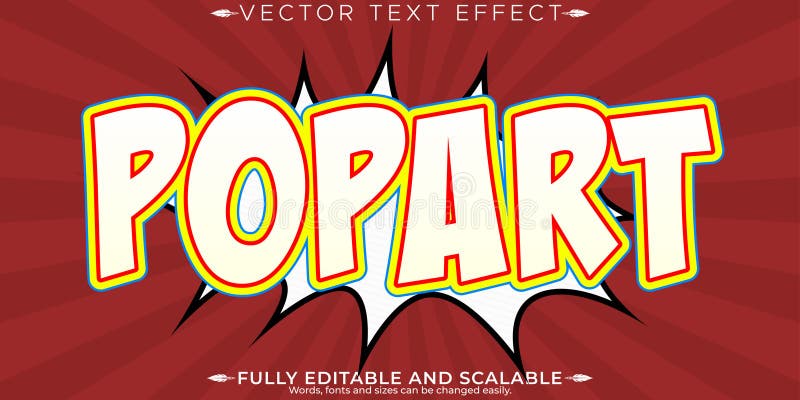 Comic Book Text Effect, Editable Cartoon and Pop Art Text Style Stock ...
