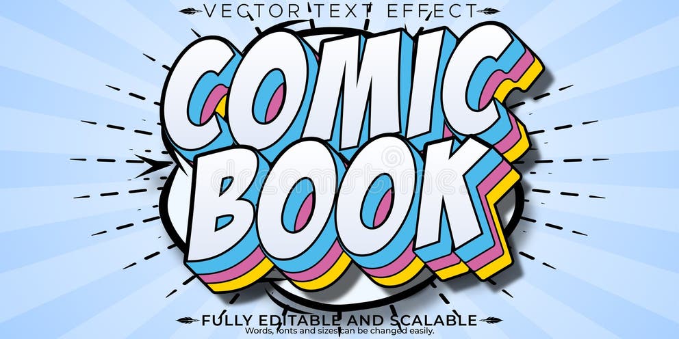 Comic Book Text Effect, Editable Cartoon and Pop Art Text Style Stock Vector - Illustration of ...