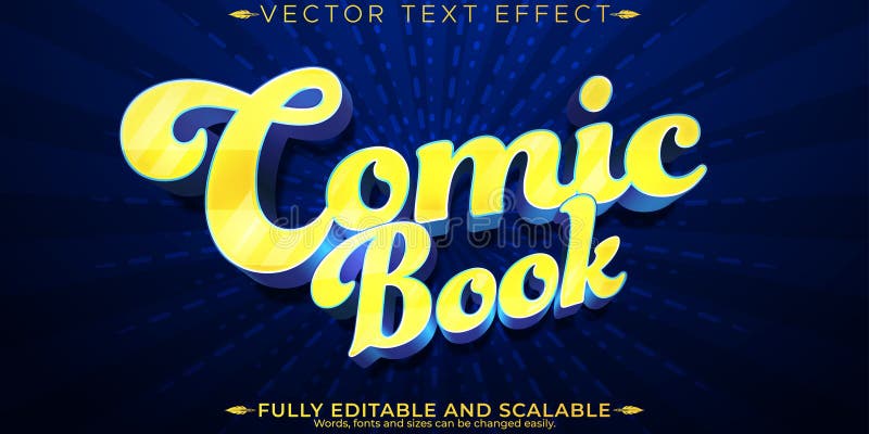 Comic Book Text Effect, Editable Cartoon and Pop Art Text Style Stock ...