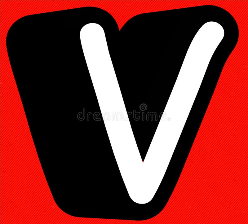 Comic book V letter stock illustration. Illustration of icon - 176313725