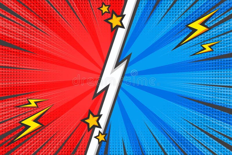 Comic Book Vector Background. Cartoon Pop Art Retro Starburst Graphic ...