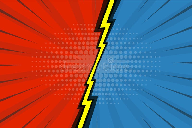Comic Book Versus Background Cartoon Lightning Versus In Retro Pop Art