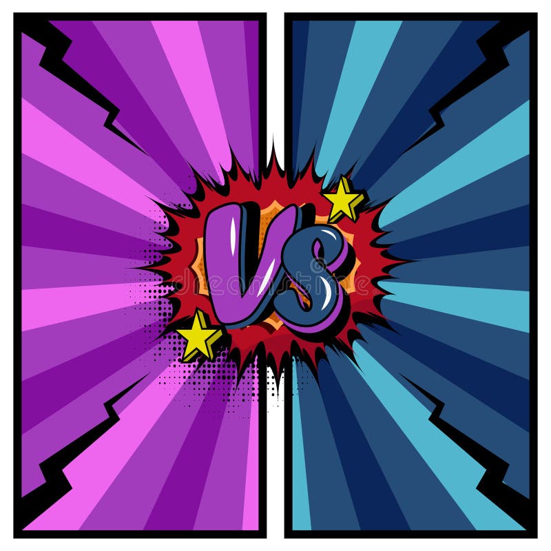Comic Book Versus Classic Pop Art Style Background Design Stock Vector ...