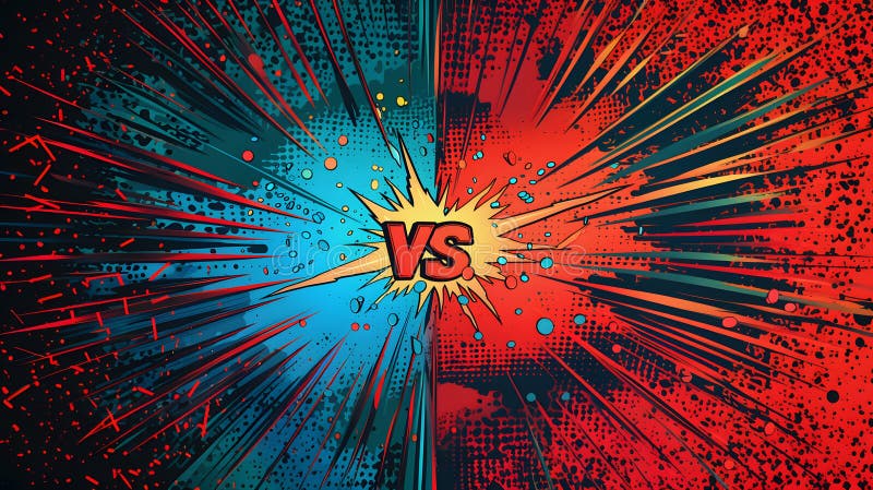 Comic Book Versus Template Background – Pop Art Style Illustration ...