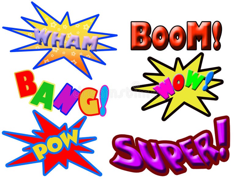 Comic book words stock vector. Illustration of burst - 16840816
