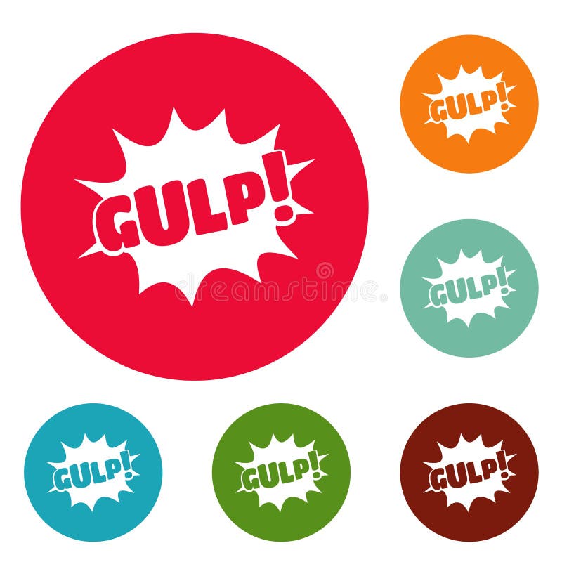 Comic Boom Gulp Icons Circle Set Vector Stock Vector - Illustration of ...