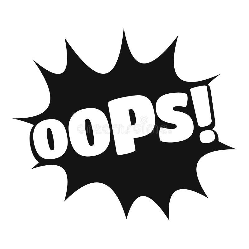 Comic Boom Oops Icon, Simple Black Style Stock Illustration ...
