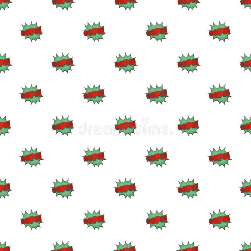 Comic Boom Oops Pattern Seamless Stock Illustration - Illustration of ...