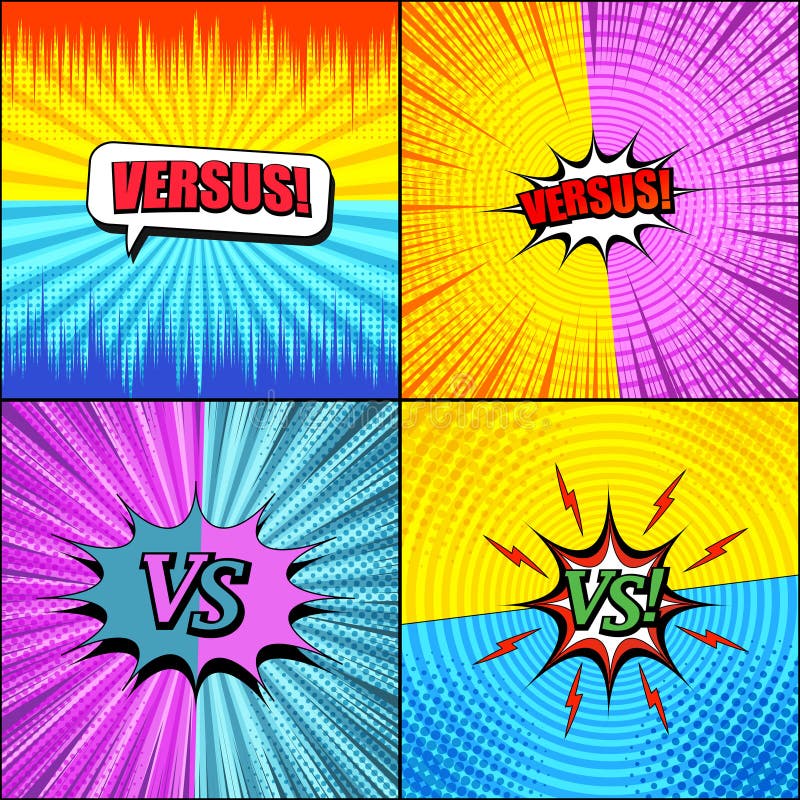 Background Comic Versus Blue Purple Stock Illustrations – 43 Background ...