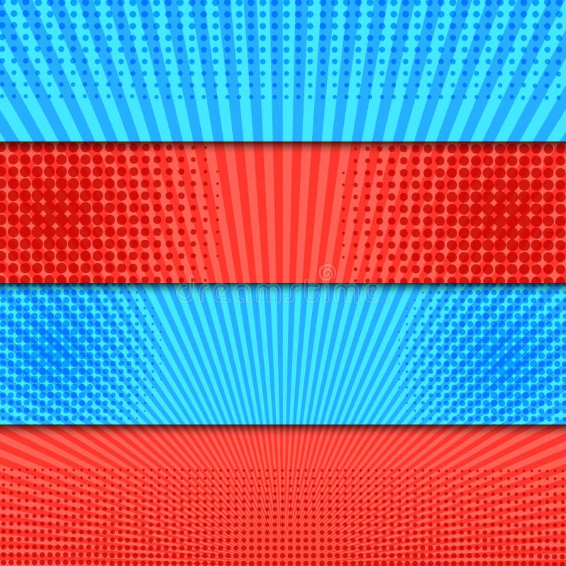 Comic Bright Horizontal Explosive Banners Stock Vector - Illustration ...