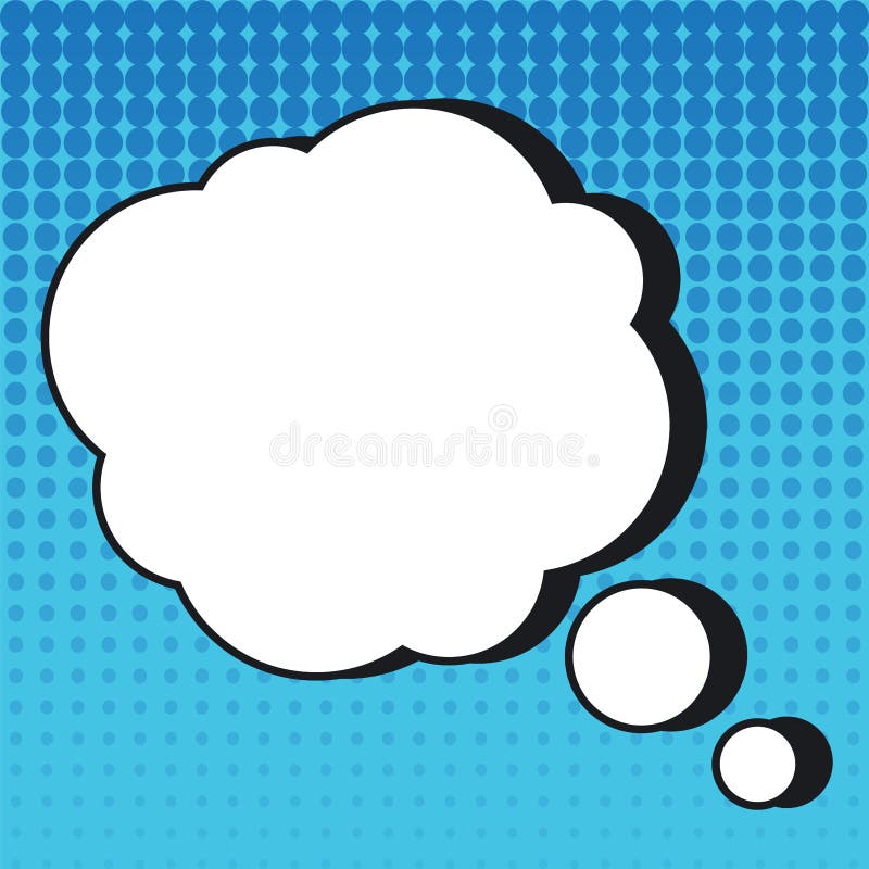 Comic Bubble in Pop Art Style on Blue Dot Background. Vector ...