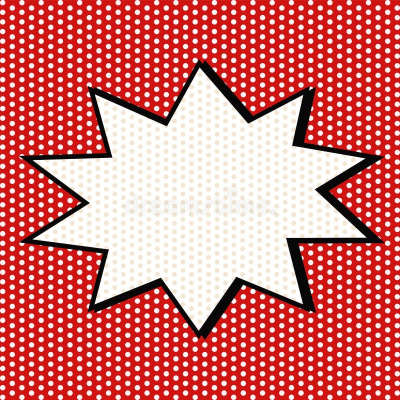 Comic Bubble in Pop Art Style Op Red Dot Background. Vectorillustratie ...