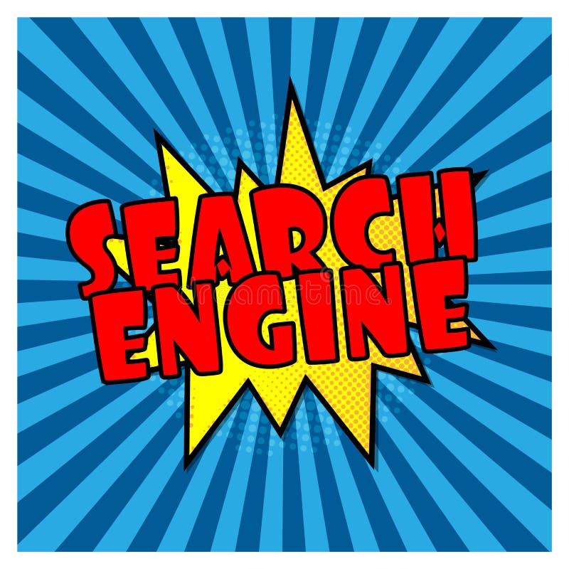 Search Engine Comic Bubble Text Pop Art Style Radial Lines Background ...
