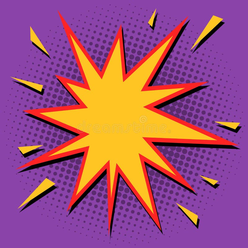 Sharp Comic Bubble Cloud in the Background of Pop Art Rays Stock Vector ...