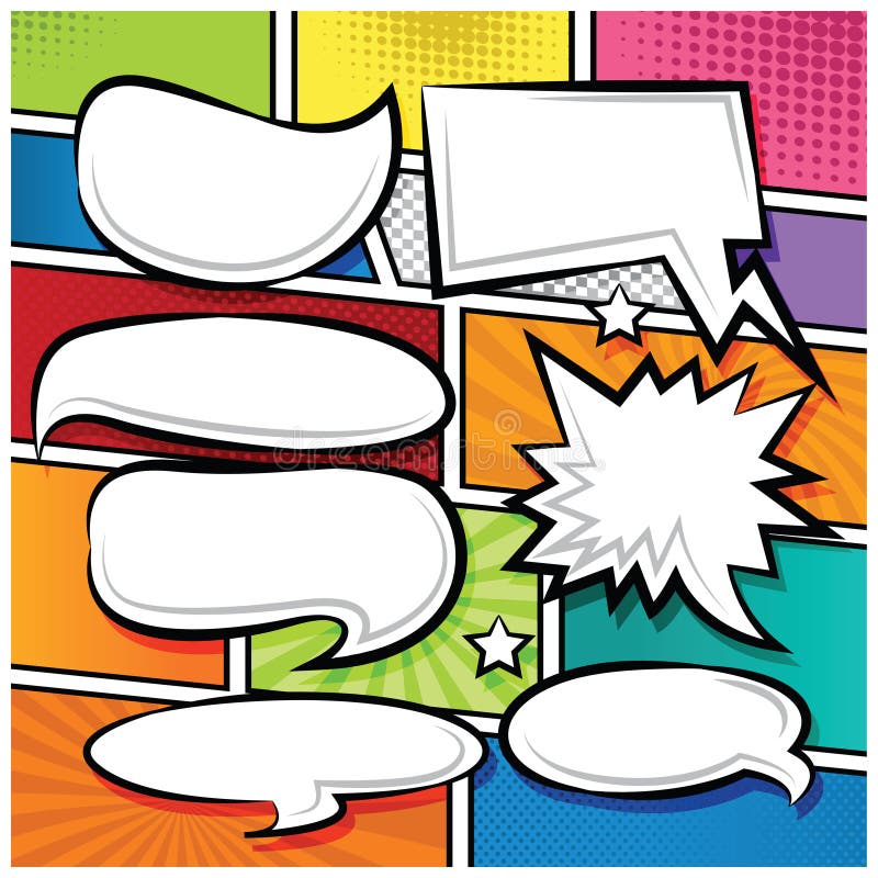 Comic Bubble Speech Balloons Speech Cartoon Vector Illustration Stock ...