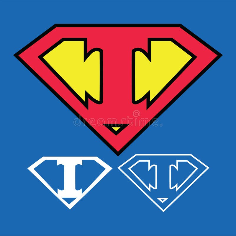 Superhero Logo Icon with Letter I Illustration Vector Editorial Stock ...
