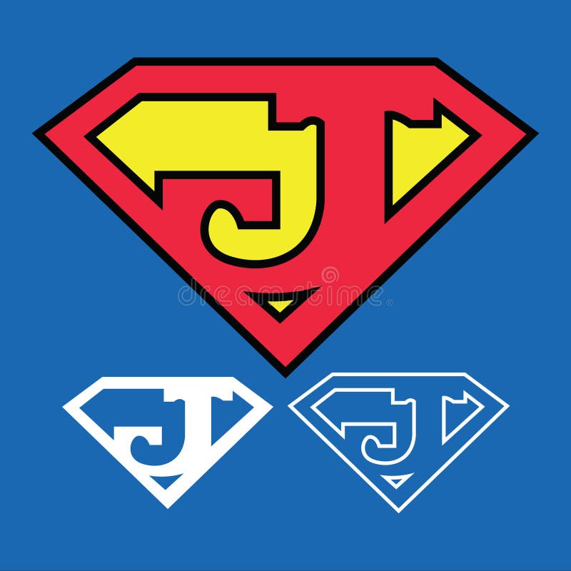 Superhero Logo Icon with Letter J Illustration Vector Stock Vector ...