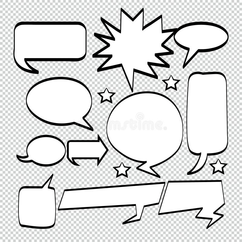Comic Bubble Speech Balloons Speech Cartoon Speech Vector Illustrator 4 ...