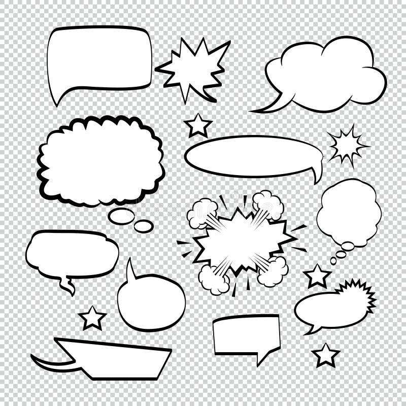 Comic Bubble Speech Balloons Speech Cartoon Speech Vector Illustrator ...
