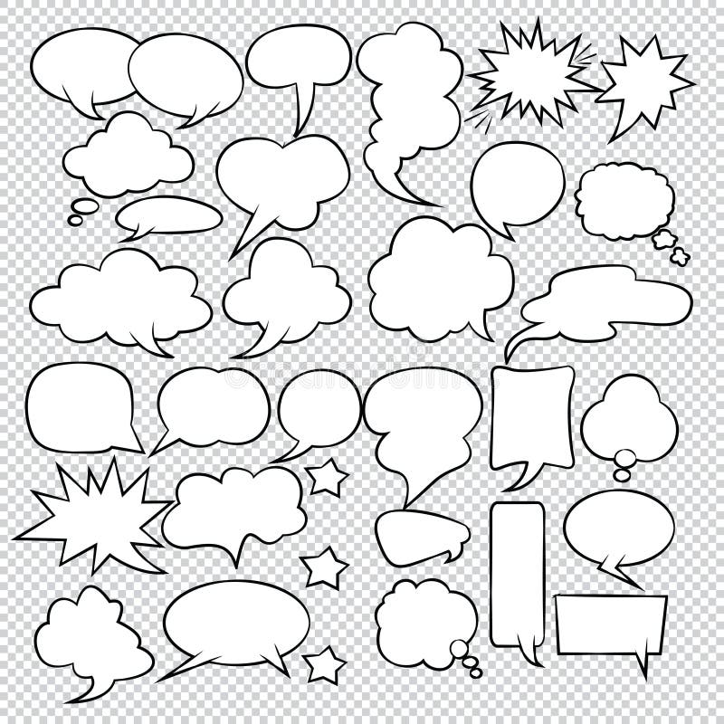 Comic Bubble Speech Balloons Speech Cartoon Vector Illustration Stock ...