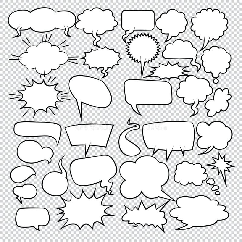 Comic Bubble Speech Balloons Speech Cartoon Vector Illustration Stock ...