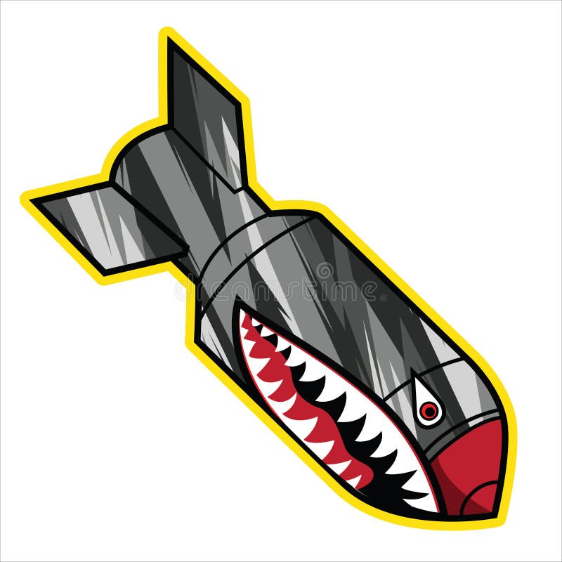 Air Bomb Flying Tiger Shark Mouth Sticker Vinyl Camo Vector ...