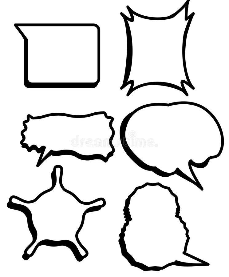 Comic Bubbles Text Boxes Set with Blank Speech Box Vector Stock Vector ...