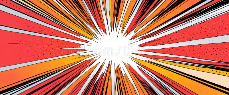 Comic Burst Background Halftone Effect Abstract Radial, Convergent ...