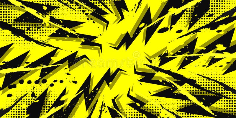 Comic Burst Background with Thunder Flashes and Halftone Effect Stock ...