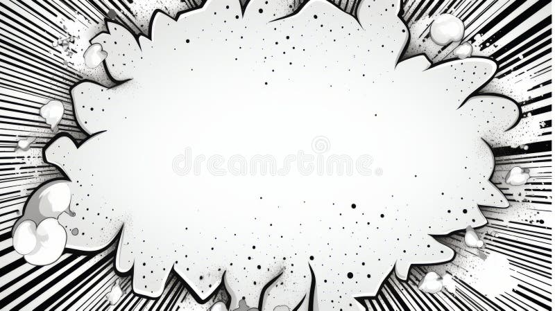 Comic Burst: a Detailed Black and White Drawing with Explosive ...