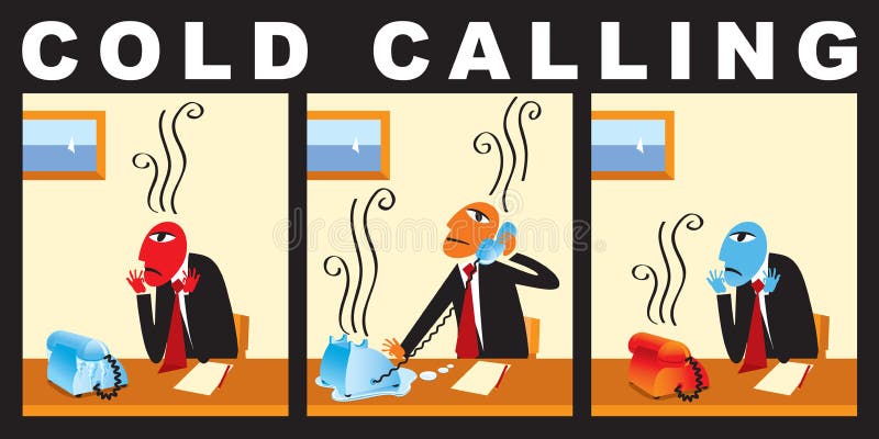 Comic with a Businessman Who Makes Cold Call Stock Vector ...